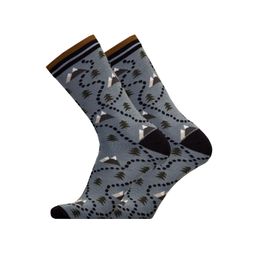 Socken UphillSport "PATH", Damen, Gr. 39-42, blau, 58% Wolle, 40% Polyamid, 2% Elasthan, mehrfarbig, Socken, mit tollem Muster