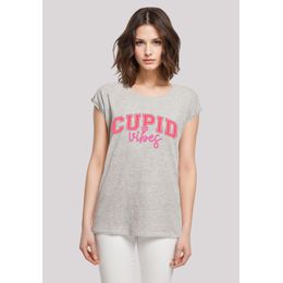 T-Shirt F4NT4STIC "Cupid Vibes Valentinstag Amor", Damen, Gr. 4XL, grau (erdgrau), Obermaterial: 100% Baumwolle, regular fit, Rundhals, ohne B&uuml;ndchen, Shirts T-Shirt, Premium Qualit&auml;t