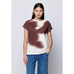Print-Shirt STREET ONE STUDIO, Damen, Gr. 34, rot (fudge rot), Web, 100% Baumwolle, bedruckt, regular fit normal, Rundhals, abgesteppt, Shirts, aus reiner Baumwolle
