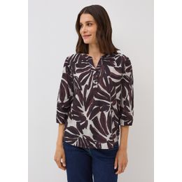 Chiffonbluse Cecil, Damen, Gr. L (42), rot (mulberry rot), Web, 100% Baumwolle, bedruckt, normal normal, V-Ausschnitt, elastischer Bund, Blusen Chiffonbluse, mit allover Print