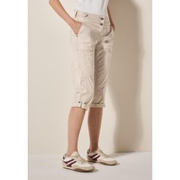 3/4-Hose Cecil, Damen, Gr. 30, Länge 22, beige (boulder beige), Web, 98% Baumwolle, 2% Elasthan, unifarben, comfort fit 3/4-Länge, Hosen, aus Baumwolle mit Stretchanteil