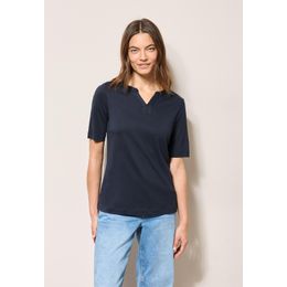T-Shirt Cecil, Damen, Gr. M (40), blau (universal blau), Web, 50% Modal, 50% Baumwolle, unifarben, gerade normal, Rundhals, B&uuml;ndchen, Shirts T-Shirt, im soften Baumwoll-Mix