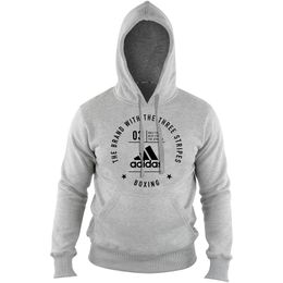 Hoodie adidas Performance "Community Hoody “Boxing”" Gr. S, grau (grau, schwarz), Sweatshirts, Damen, S, Obermaterial: 100% Baumwolle