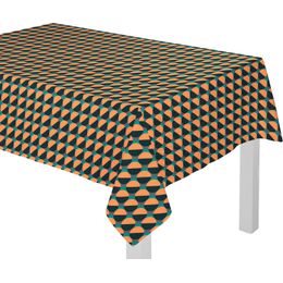 Tischdecke Adam "Circles" Gr. 5, bunt (dunkelblau, orange, t&uuml;rkis), B:250cm L:145cm, Bio-Baumwolle, Tischdecken, Tischdecke, aus 100% Bio-Baumwolle