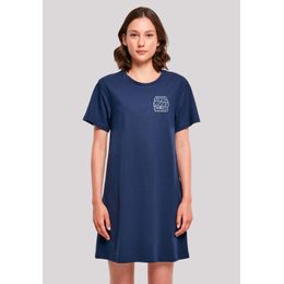 Shirtkleid F4NT4STIC "Cool Moms Club Bestickt", Damen, Gr. XS, blau (lightnavy), Obermaterial: 100% Baumwolle, regular fit, Rundhals, ohne Bündchen, Kleider Shirtkleid, Premium Qualität