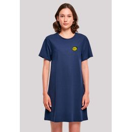 Shirtkleid F4NT4STIC "Lemon Cute Face Bestickt", Damen, Gr. S, blau (lightnavy), Obermaterial: 100% Baumwolle, regular fit, Rundhals, ohne B&uuml;ndchen, Kleider Shirtkleid, Premium Qualit&auml;t