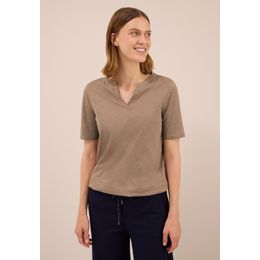 Tunikashirt Cecil, Damen, Gr. L (42), beige (natural taupe), Web, 100% Baumwolle, unifarben, normal normal, Rundhals, abgesteppt, Shirts, aus reiner Baumwolle