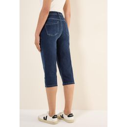 Slim-fit-Jeans Cecil, Damen, Gr. 28, L&auml;nge 19, blau (dunkelblau wash), Jeans, 99% Baumwolle, 1% Elasthan, unifarben, kniebedeckend, Jeans Slim-fit-Jeans, High Waist
