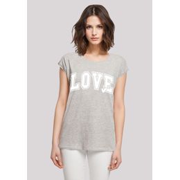 T-Shirt F4NT4STIC "Love University Valentinstag Herz", Damen, Gr. 4XL, grau (erdgrau), Obermaterial: 100% Baumwolle, regular fit, Rundhals, ohne B&uuml;ndchen, Shirts T-Shirt, Premium Qualit&auml;t
