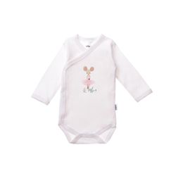 Wickelbody Liliput "Tanzmaus", Jungen, Gr. 44, EURO-Größen, rosa (weiß, rosa), 100% Baumwolle, bedruckt, V-Ausschnitt, Bodys, mit niedlichen Prints im 2er-Pack
