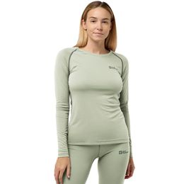 Langarmshirt Jack Wolfskin "INFINITE LIGHT LS W", Damen, Gr. L (42/44), gr&uuml;n (mint, leaf), Oberstoff: 100% POLYESTER, Shirts Langarmshirt