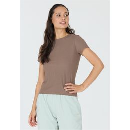 ENDURANCE ATHLECIA Funktionsshirt ATHLECIA "Tinashe", Herren, Gr. 44, braun, 92% Viskose, 8% Elasthan, unifarben, normal, Rundhals, Shirts Funktionsshirt, im simplen und schnelltrocknenden Design