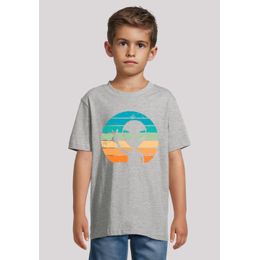 T-Shirt F4NT4STIC "Alien Piece Sonnenuntergang", M&auml;dchen, Gr. 158/164, grau (erdgrau), Obermaterial: 100% Baumwolle, regular fit, Rundhals, ohne B&uuml;ndchen, Shirts T-Shirt, Premium Qualit&auml;t