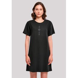 Shirtkleid F4NT4STIC "Cosmic Moon Boho Line Art Bestickt", Damen, Gr. 4XL, schwarz, Obermaterial: 100% Baumwolle, regular fit, Rundhals, ohne Bündchen, Kleider, Premium Qualität