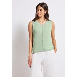 Tr&auml;gertop Street One, Damen, Gr. 44, gr&uuml;n (soft jade gr&uuml;n), Stoff, Vorderseite: 100% Viskose; R&uuml;ckseite: 95% Viskose, 5% Elasthan, unifarben, normal normal, V-Ausschnitt, B&uuml;ndchen, Tops Tr&auml;gertop, mit V-Ausschnitt