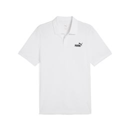 Poloshirt Puma "Essentials No. 1 Logo Pique-Poloshirt Herren", Herren, Gr. 4XL, wei&szlig;, Obermaterial: 96% Baumwolle, 4% Elasthan; &Auml;rmelbund: 4% Elasthan, 96% Baumwolle; Kragen: 96% Baumwolle, 4% Elasthan, clean, regular fit, Shirts