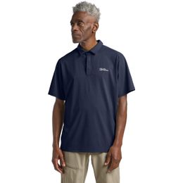 Poloshirt Jack Wolfskin "DELGAMI POLO M", Herren, Gr. S (48), blau (night, blau), Oberstoff 100% POLYESTER, Shirts
