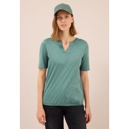 Tunikashirt Cecil, Damen, Gr. L (42), gr&uuml;n (jewel gr&uuml;n), Web, 100% Baumwolle, unifarben, normal normal, Rundhals, abgesteppt, Shirts, aus reiner Baumwolle