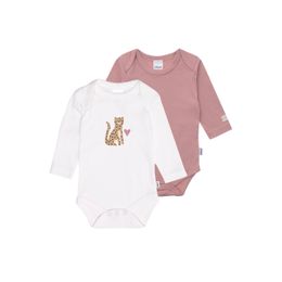 Body Liliput "Leopard", Jungen, Gr. 86/92, EURO-Gr&ouml;&szlig;en, rosa (wei&szlig;, ros&eacute;), 100% Baumwolle, bedruckt, Rundhals, Bodys Body, 2er-Pack mit praktischen Druckkn&ouml;pfen