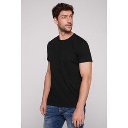Rundhalsshirt CAMP DAVID, Herren, Gr. L, schwarz, Single Jersey, Material: 100% Baumwolle, unifarben, regular fit normal, Rundhals, eingesetzt gerader Abschluss, Shirts Rundhalsshirt, aus Baumwolle