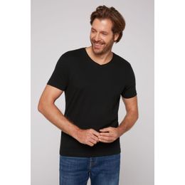 V-Shirt CAMP DAVID, Herren, Gr. S, schwarz, Material: 100% Baumwolle, unifarben, regular fit normal, eingesetzt gerader Abschluss, Shirts, aus Baumwolle