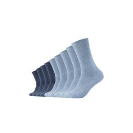 Socken Camano "Socken 9er Pack", Damen, Gr. 35/38, blau (stone melange jeans), 70% Baumwolle, 20% Polyamid, 7% Polyester, 3% Elasthan, uni, Socken