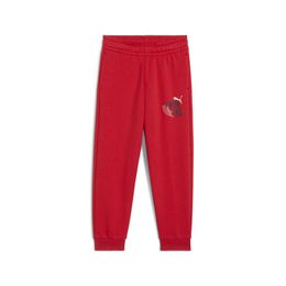 Sporthose Puma "Little Runners Jogginghose Kinder", Mädchen, Gr. 110, Normalgrößen, rot (for all time rot), Obermaterial: 68% Baumwolle, 32% Polyester; Rippe: 97% Baumwolle, 3% Elasthan; Tasche – Oben: 100% Baumwolle, bedruckt, regular fit, Hosen Sporthose