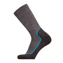 Socken UphillSport "SUOMU", Damen, Gr. 39/42, grau (grau, blau), 65% Wolle, 26% Polyamid, 8% Polypropylen, 1% Elasthan, mehrfarbig, Socken Socken, mit mehrlagiger Struktur