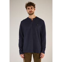 Langarmshirt Street One MEN, Herren, Gr. M (40), blau (night blau), Web, 60% Baumwolle, 40% Polyester, meliert, normal normal, Rundhals, B&uuml;ndchen, Shirts Langarmshirt, bestehend aus einem Materialmix