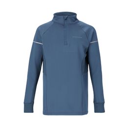Funktionsshirt Endurance "Kredly", Jungen, Gr. 128, blau (blau, grau), 85% Polyester, 15% Elasthan, unifarben, normal, ohne Ausschnitt, Shirts Funktionsshirt, mit reflektierenden Elementen
