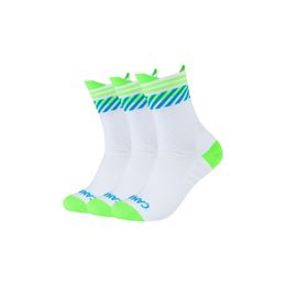 Socken Camano "Sportsocke 3er Pack", Damen, Gr. 35/38, gr&uuml;n (gr&uuml;n gecko), 94% Polyamid, 5% Elasthan, 1% Polyester, Socken Socken, 3er Pack Sportsocken mit optimalem Fu&szlig;klima dank Mesheins&auml;tzen