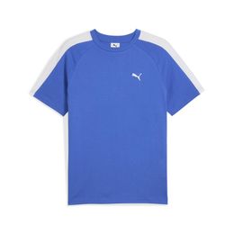 T-Shirt Puma "T7 T-Shirt Herren", Damen, Gr. L, blau (mountain blau), Obermaterial: 100% Baumwolle; Rippe: 80% Baumwolle, 20% Polyester, clean, regular fit, Rundhals, Shirts T-Shirt