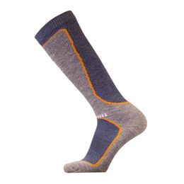 Socken UphillSport "SAARUA", Damen, Gr. 35-38, grau (grau, blau), 36% Polyester, 32% Wolle, 16% Polypropylen, 15% Polyamid, mehrfarbig, Socken Socken, mit praktischer 4-Lagen-Struktur