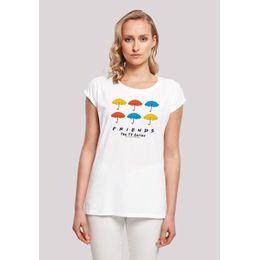 T-Shirt F4NT4STIC "FRIENDS Bunte Regenschirme", Damen, Gr. L, wei&szlig;, Obermaterial: 100% Baumwolle, regular fit, Rundhals, ohne B&uuml;ndchen, Shirts T-Shirt, Damen,Premium Merch,Regular-Fit,Kurze &Auml;rmel,Bedruckt