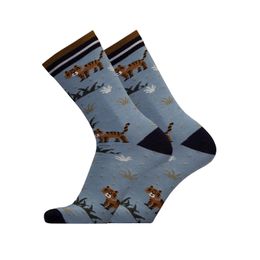 Socken UphillSport "TIGER 2er Pack", Damen, Gr. 47-50, blau, 58% Wolle, 40% Polyamid, 2% Elasthan, mehrfarbig, Socken Socken, in atmungsaktiver Qualit&auml;t