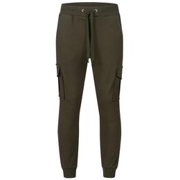 Trainingshose behype "MATAY", Herren, Gr. M, EURO-Gr&ouml;&szlig;en, gr&uuml;n (khaki), 80% Baumwolle, 20% Polyester, Hosen Trainingshose, mit praktischen Cargotaschen