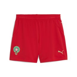 Sporthose Puma "Marokko 2025 Shorts Damen", Damen, Gr. XL, Normalgr&ouml;&szlig;en, rot (rot archive gr&uuml;n), Obermaterial: 100% Polyester, colorblocking, regular fit, Hosen Sporthose