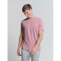 T-Shirt NO EXCESS "NO EXCESS T-Shirt mit Rundhalsausschnitt", Herren, Gr. L, lila (mauve), 70% Baumwolle (recycelt), 30% Polyester (Recycelt), Shirts