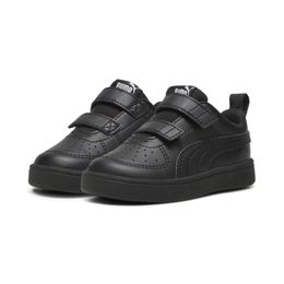 Sneaker Puma "Puma Rickie Sneakers Kinder", Kinder, Gr. 24, schwarz (schwarz glacial gray), Obermaterial: Textil, Synthetik, Leder; Futter: Textil; Innensohle: Textil; Laufsohle: TR (Thermoplastischer Gummi), Gummi, Schuhe Sneaker