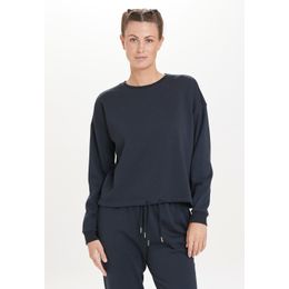 Sweatshirt Endurance "Sartine", Damen, Gr. 36, grau (anthrazit), 65% Polyester, 35% Baumwolle, unifarben, normal, Rundhals, Sweatshirts Sweatshirt, mit einstellbarem Kordelzug