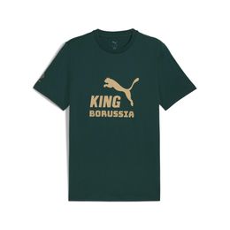 T-Shirt Puma "Borussia Mönchengladbach KING Logo T-Shirt Herren", Damen, Gr. M, grün (schwarz myrtle gold grün), Obermaterial: 100% Baumwolle; Rippe: 71% Baumwolle, 29% Polyester, clean, regular fit, Rundhals, Shirts