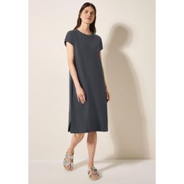 Sommerkleid Cecil, Damen, Gr. XS (36), US-Gr&ouml;&szlig;en, grau (volcanic grau), Web, 58% Baumwolle, 42% Polyester, unifarben, gerade kniefrei, Rundhals, B&uuml;ndchen, Kleider Sommerkleid, soft und trageangenehm