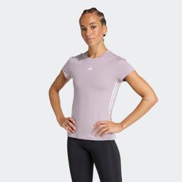 T-Shirt adidas Performance "HYGLM T", Damen, Gr. L, lila (preloved fig, weiß), Obermaterial: 88% Polyester, 12% Elasthan, Rundhals, Shirts