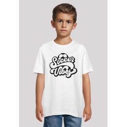 T-Shirt F4NT4STIC "Soccer Vibes Typography Sporty Graphic", M&auml;dchen, Gr. 122/128, wei&szlig;, Obermaterial: 100% Baumwolle, regular fit, Rundhals, ohne B&uuml;ndchen, Shirts T-Shirt, Premium Qualit&auml;t