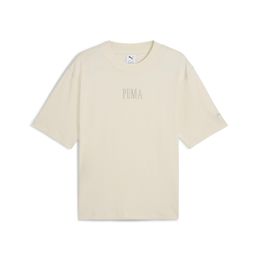 T-Shirt Puma "Premium Essentials Boxy Graphic T-Shirt Erwachsene", Damen, Gr. L, wei&szlig; (alpine snow wei&szlig;), 100% Baumwolle, bedruckt, Rundhals, Shirts T-Shirt