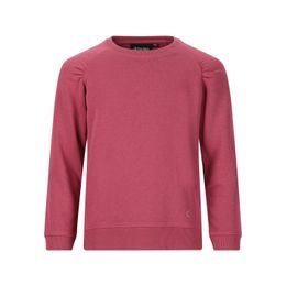 Sweatshirt ZIGZAG "Nadya", Jungen, Gr. 110, pink (pink, rot), 60% Baumwolle, 40% Polyester, unifarben, normal, Rundhals, Sweatshirts Sweatshirt, mit elastischen B&uuml;ndchen