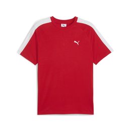 T-Shirt Puma "T7 T-Shirt Herren", Damen, Gr. L, rot (for all time rot), Obermaterial: 100% Baumwolle; Rippe: 20% Polyester, 80% Baumwolle, clean, regular fit, Rundhals, Shirts T-Shirt