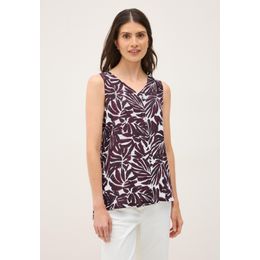 Blusentop Cecil, Damen, Gr. M (40), rot (mulberry rot), Stoff, 100% Viskose, bedruckt, normal normal, V-Ausschnitt, abgesteppt, Blusen Blusentop, Feel Good Fit