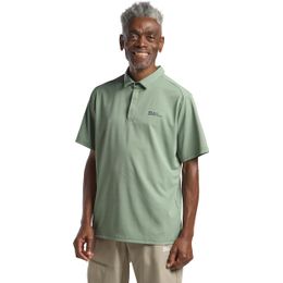 Poloshirt Jack Wolfskin "DELGAMI POLO M", Herren, Gr. L (52), gr&uuml;n (eucalyptus), Oberstoff 100% POLYESTER, Shirts