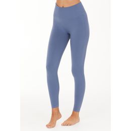 ENDURANCE ATHLECIA Funktionstights ATHLECIA "Balance", Damen, Gr. L/XL, EURO-Gr&ouml;&szlig;en, blau (jeansblau), 11% Elasthan, 1% Polyester, 88% Nylon, unifarben, lang, Hosen, mit hohem Dehnbund
